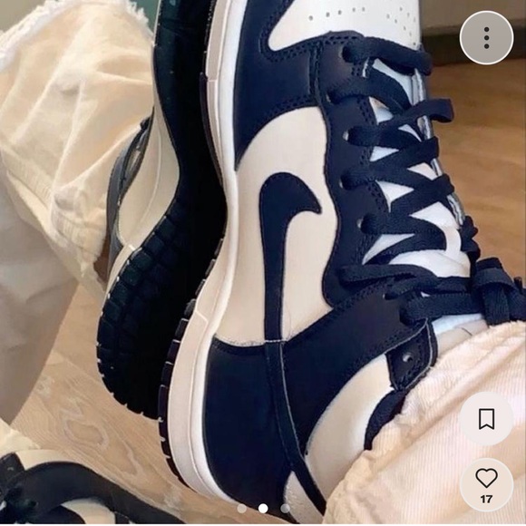 Nike | Shoes | Blue Navy And White High Top Nike Dunks Brandymelville ...